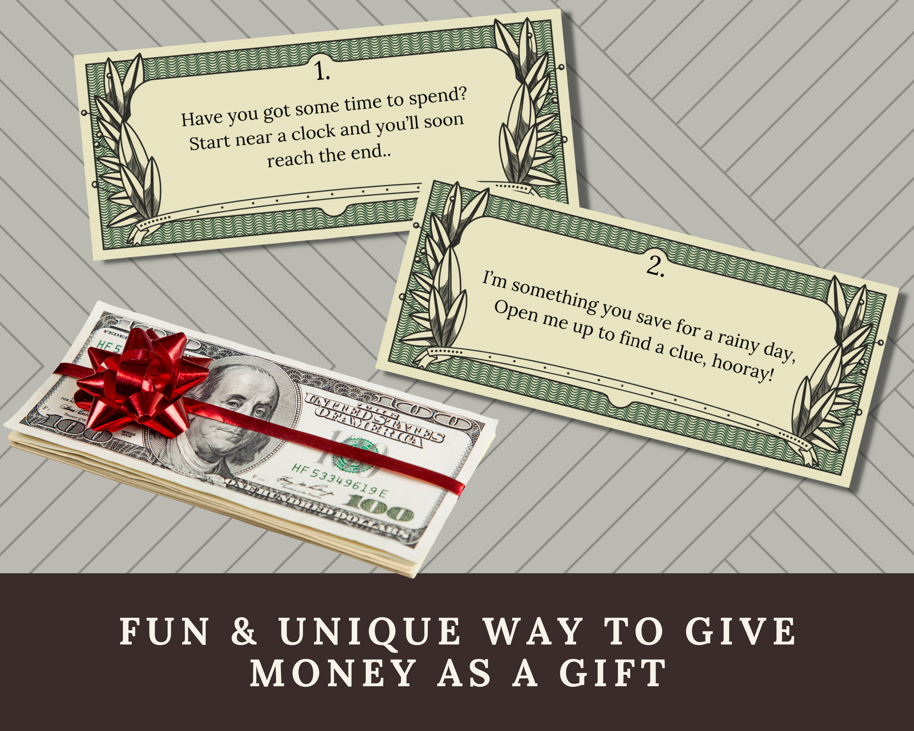 Money Scavenger Hunt Clues, Printable Birthday or Christmas Money ...