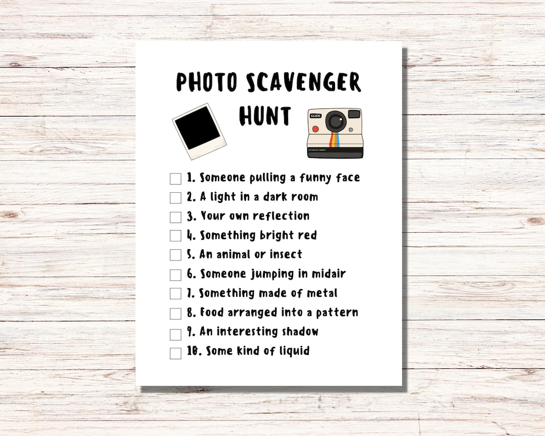 Photo Scavenger Hunt for Kids Printable | Indoor Scavenger Hunt | Kids ...