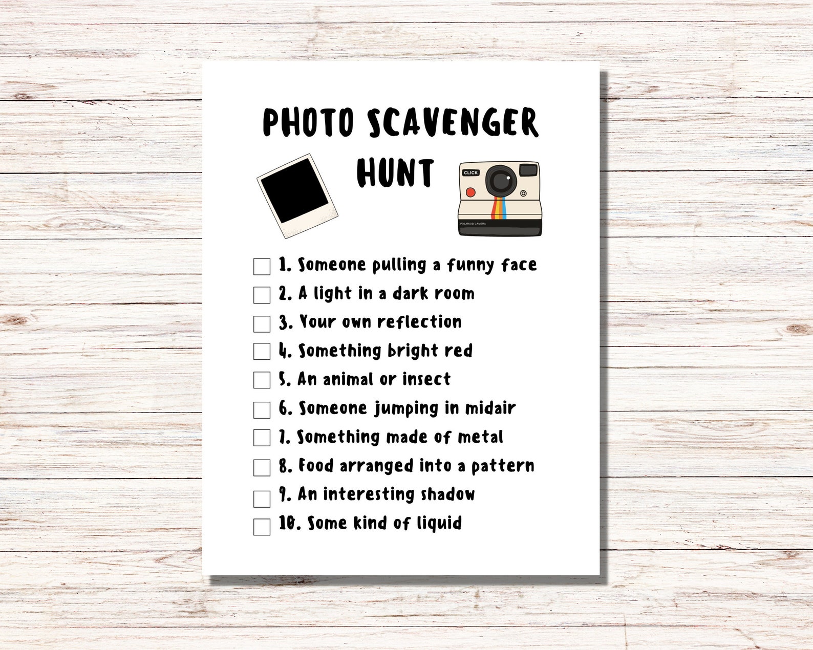 Photo Scavenger Hunt for Kids Printable | Indoor Scavenger Hunt | Kids ...
