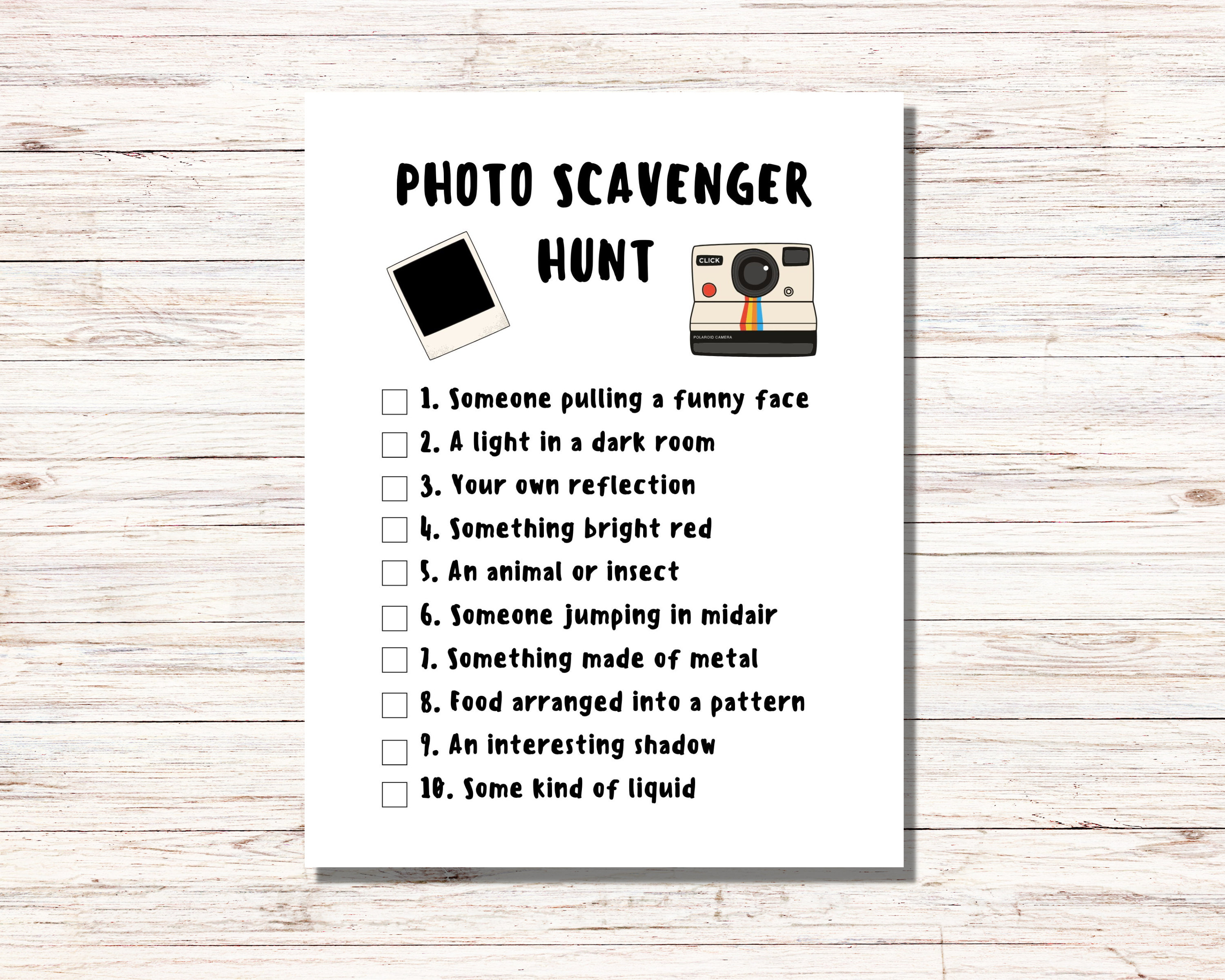 Photo Scavenger Hunt for Kids Printable | Indoor Scavenger Hunt | Kids ...