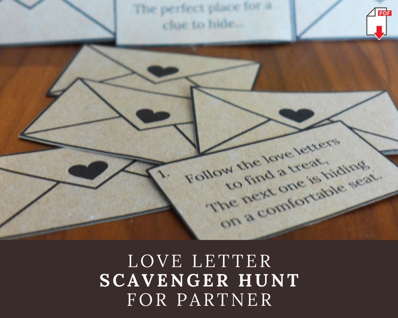 Love Letter Scavenger Hunt for Partner, Husband, Wife, Boyfriend or ...