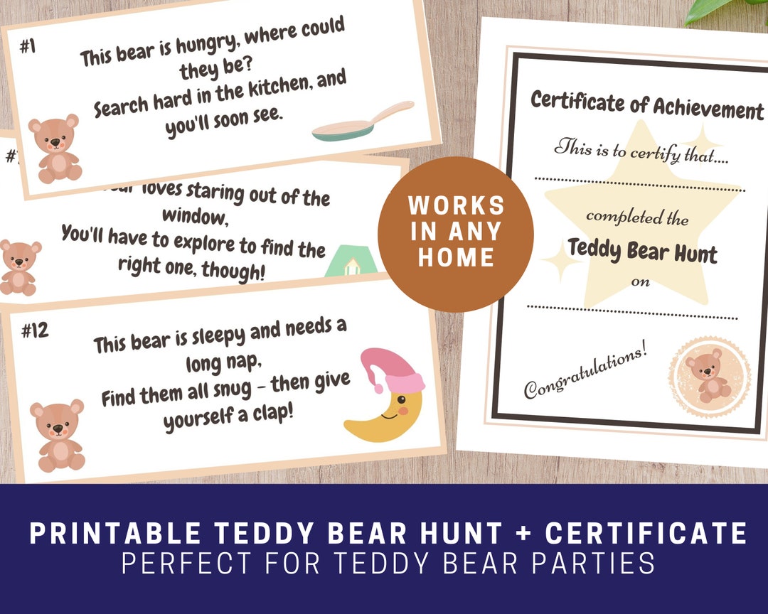 Teddy Bear Hunt Printable Teddy Bear's Picnic Tea Party - Etsy UK
