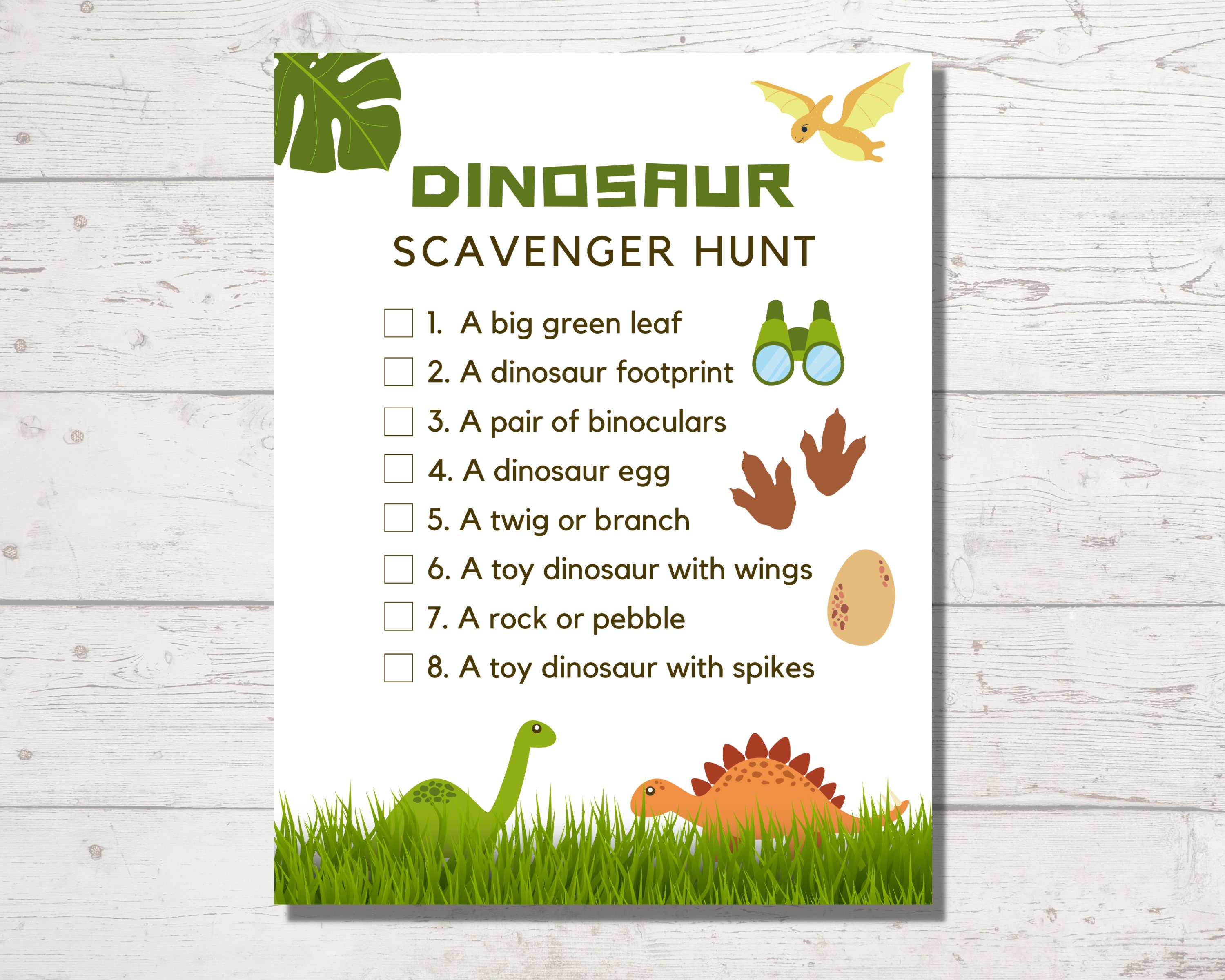 Dinosaur Scavenger Hunt Printable, Dinosaur Birthday Party Game ...