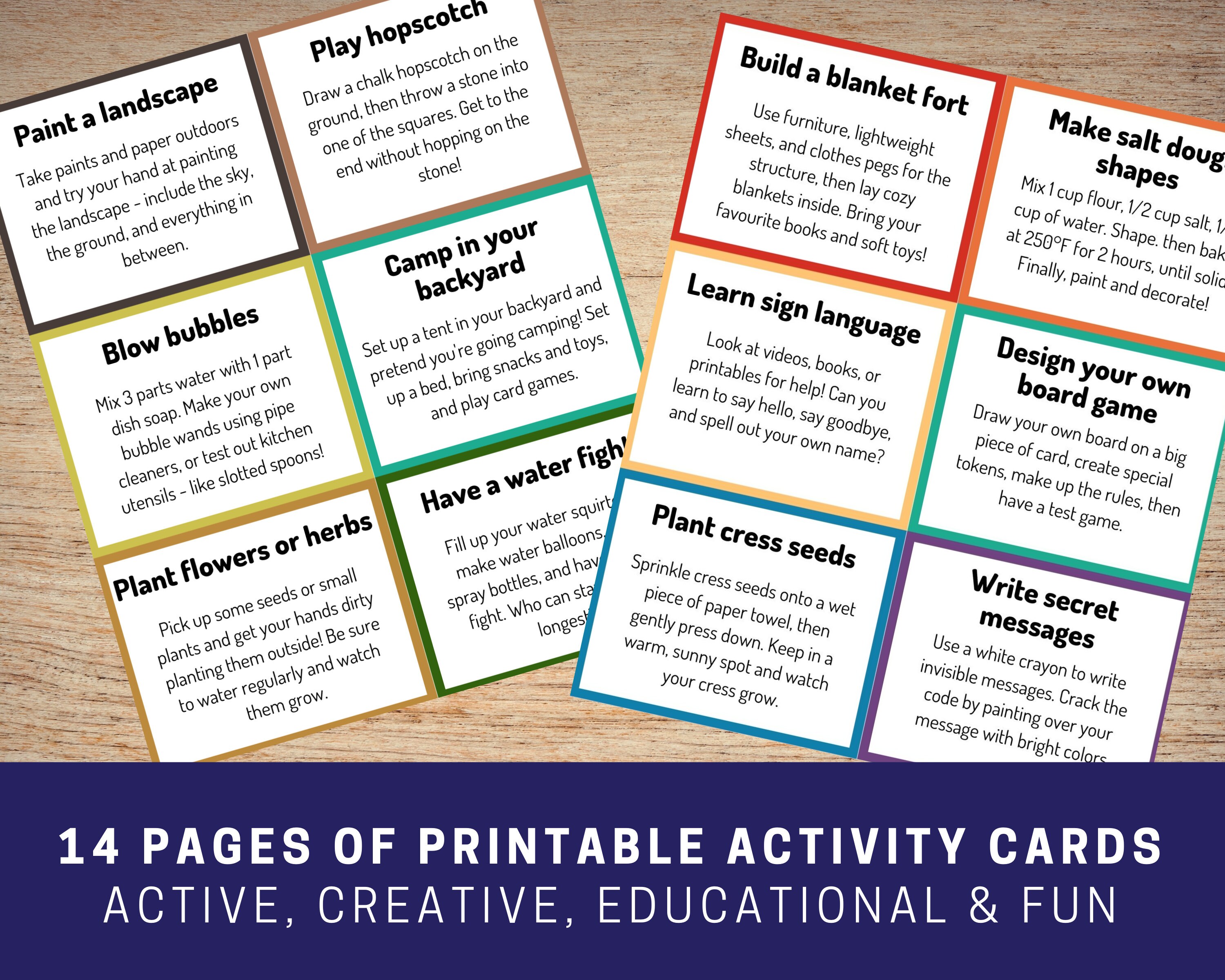 Printable Activity Card Bundle for Kids 84 Cards Indoor and - Etsy