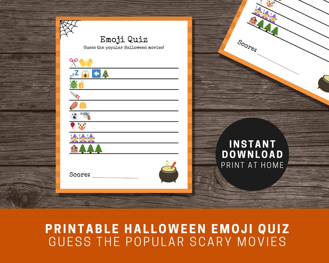 Printable Halloween Emoji Quiz Guess the Scary Movies - Etsy