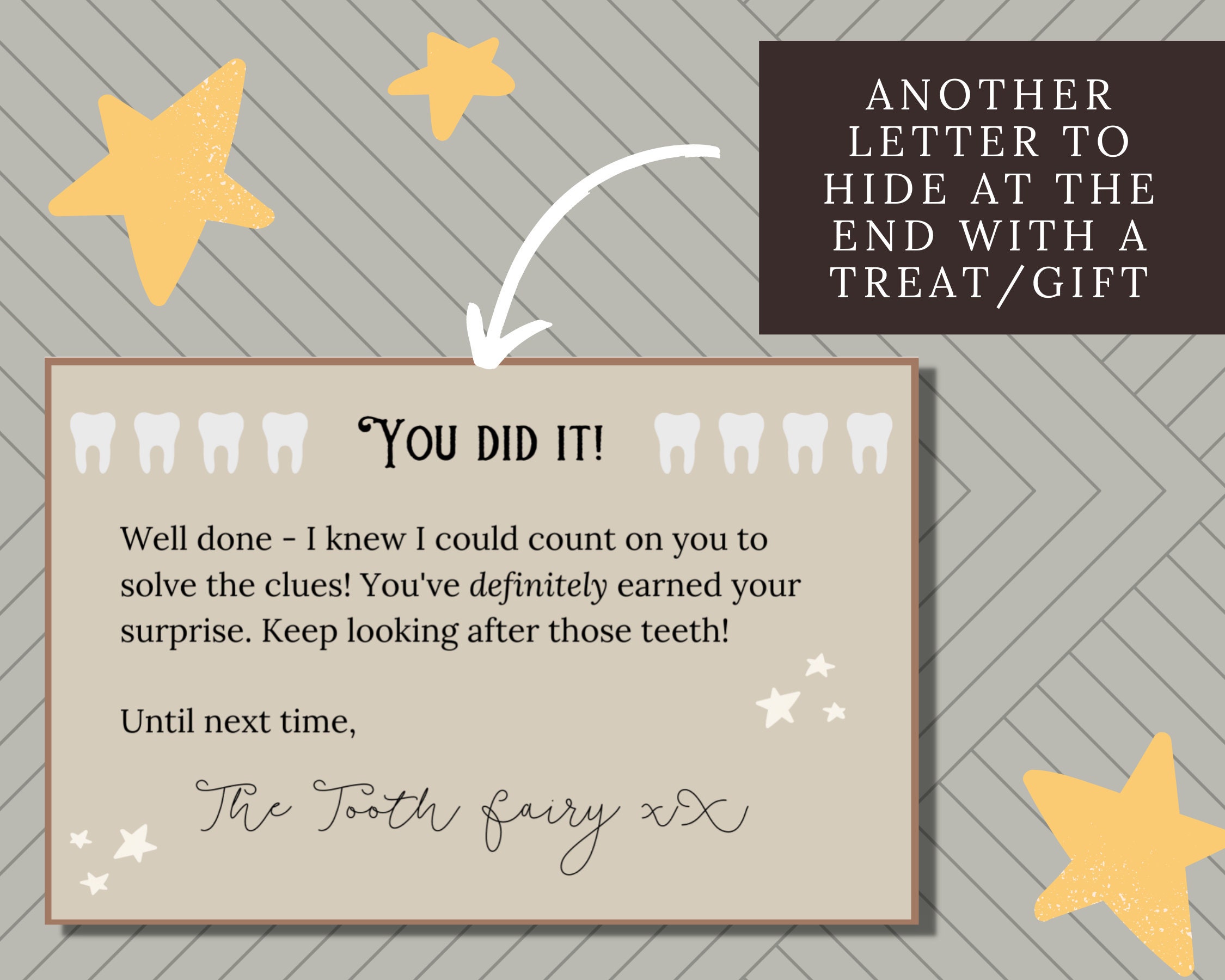 Tooth Fairy Scavenger Hunt & Letter: Printable First Tooth Visit (PDF ...