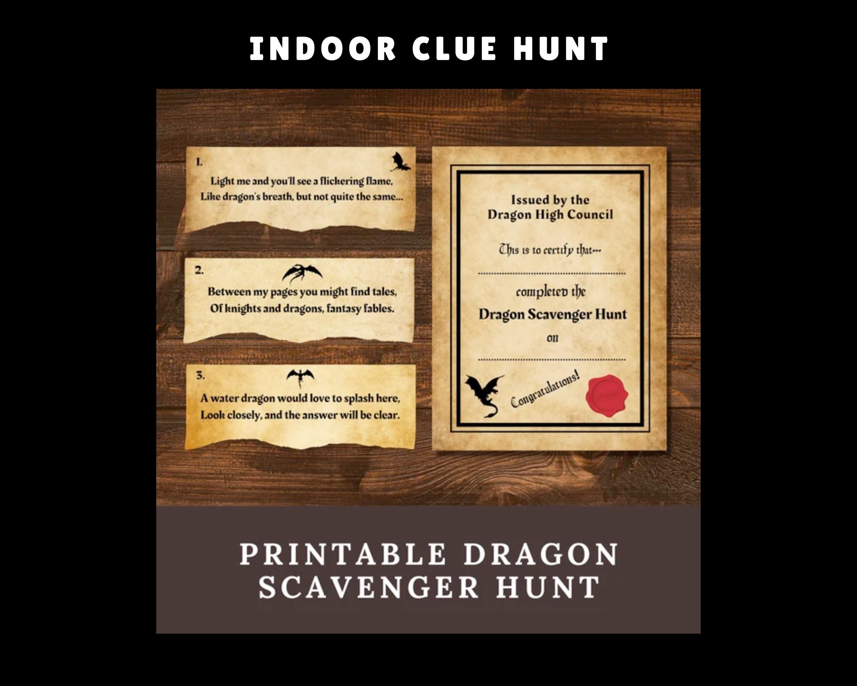 Dragon Scavenger Hunt Bundle: 2 Puzzle Hunts, 2 Clue Hunts, 1 Escape ...