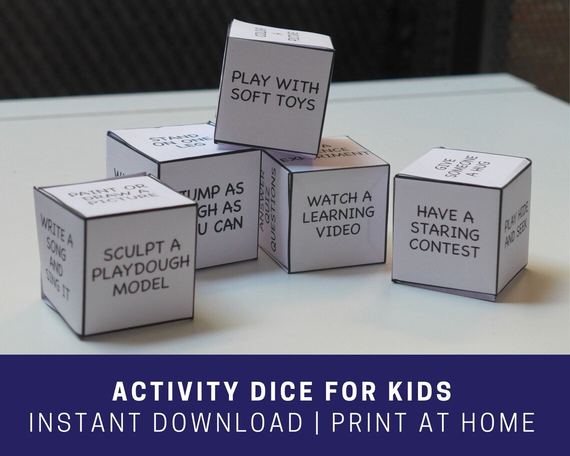 Printable Activity Dice for Kids Toddlers and Preschoolers | Etsy