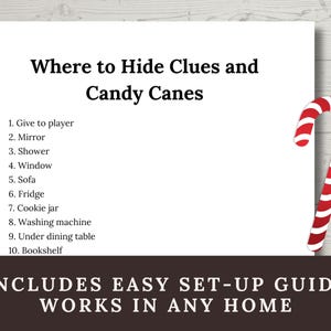 Candy Cane Treasure Hunt for Kids: Christmas Scavenger Hunt Game ...