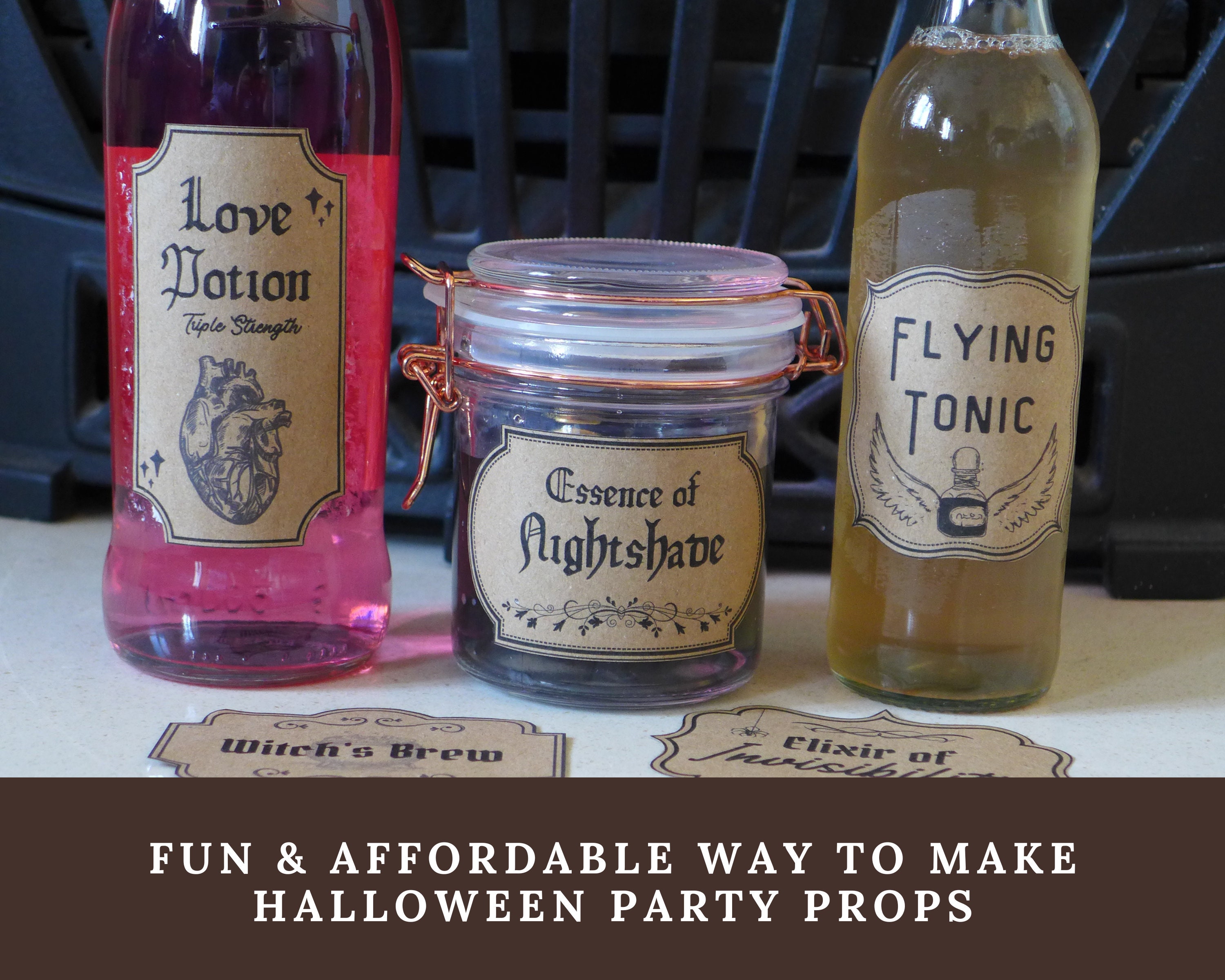 Printable Halloween Potion Bottle Labels - Apothecary, Witch Wizard ...