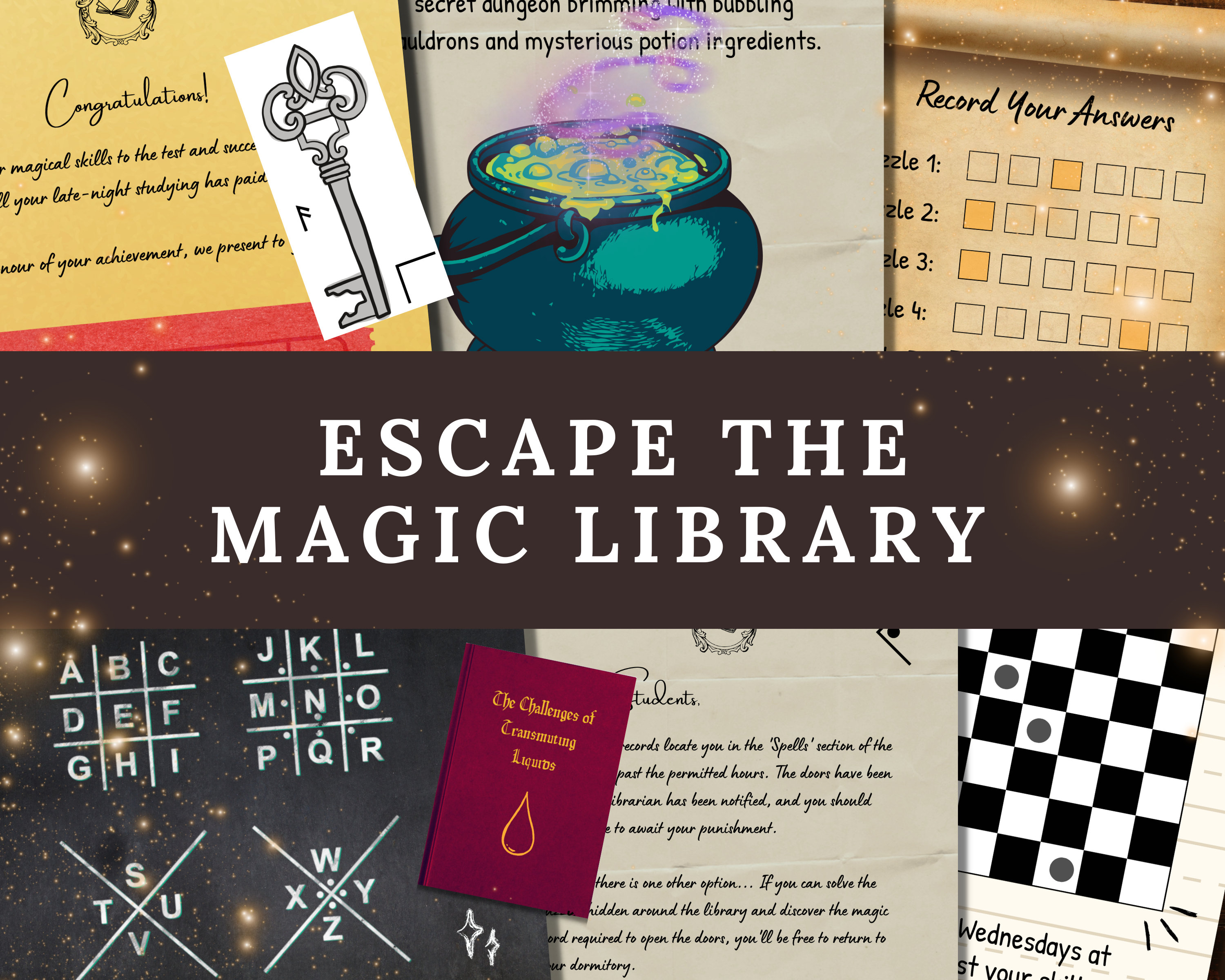 Printable Wizard Escape Room for Kids, Teens & Adults, Escape the Magic ...