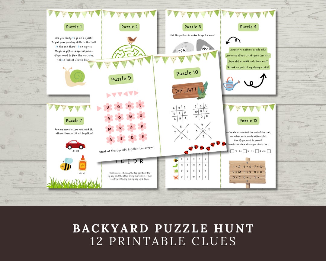Backyard Scavenger Hunt Clues, Printable Outdoor Treasure Hunt for Kids ...