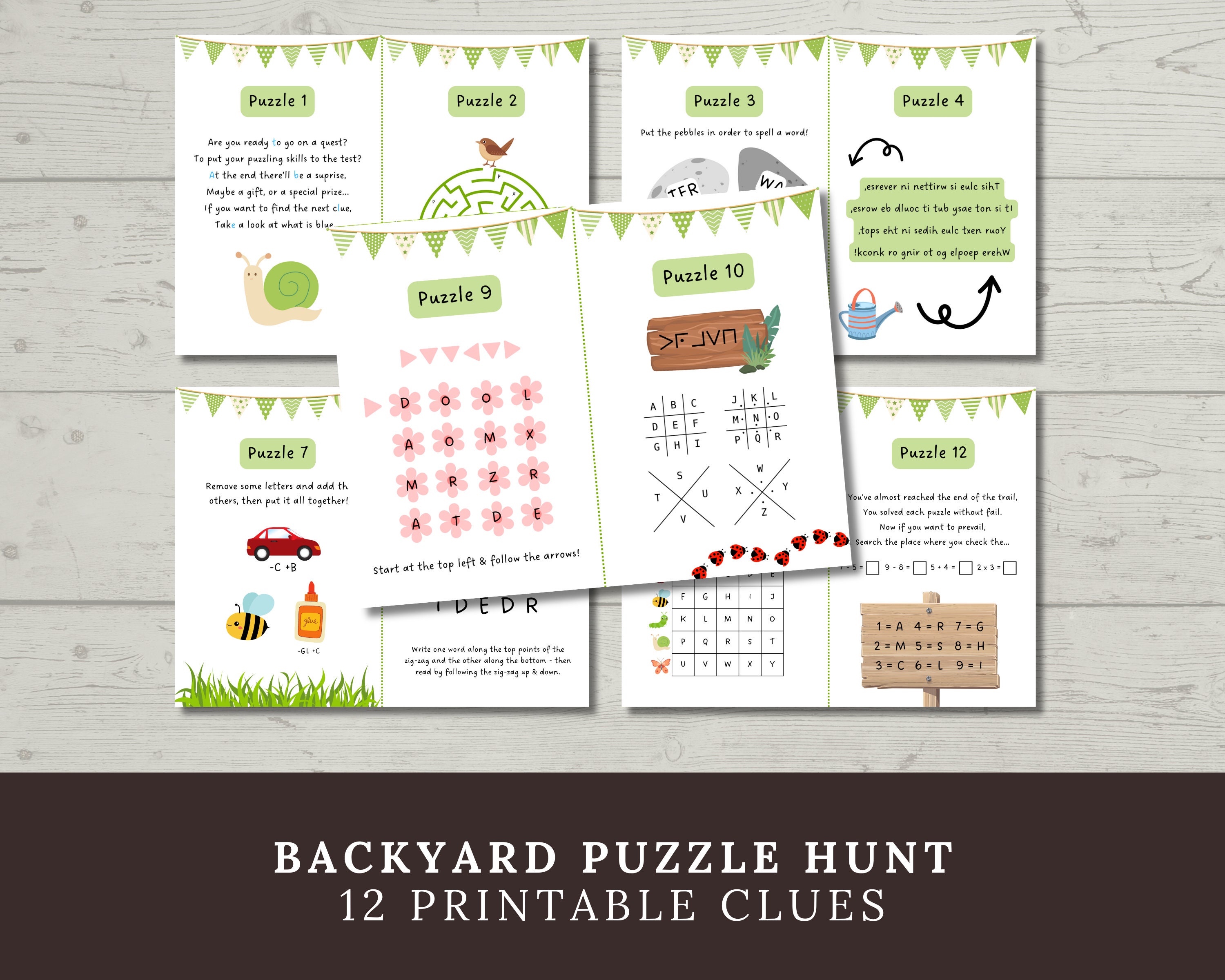 Backyard Scavenger Hunt Clues, Printable Outdoor Treasure Hunt for Kids ...