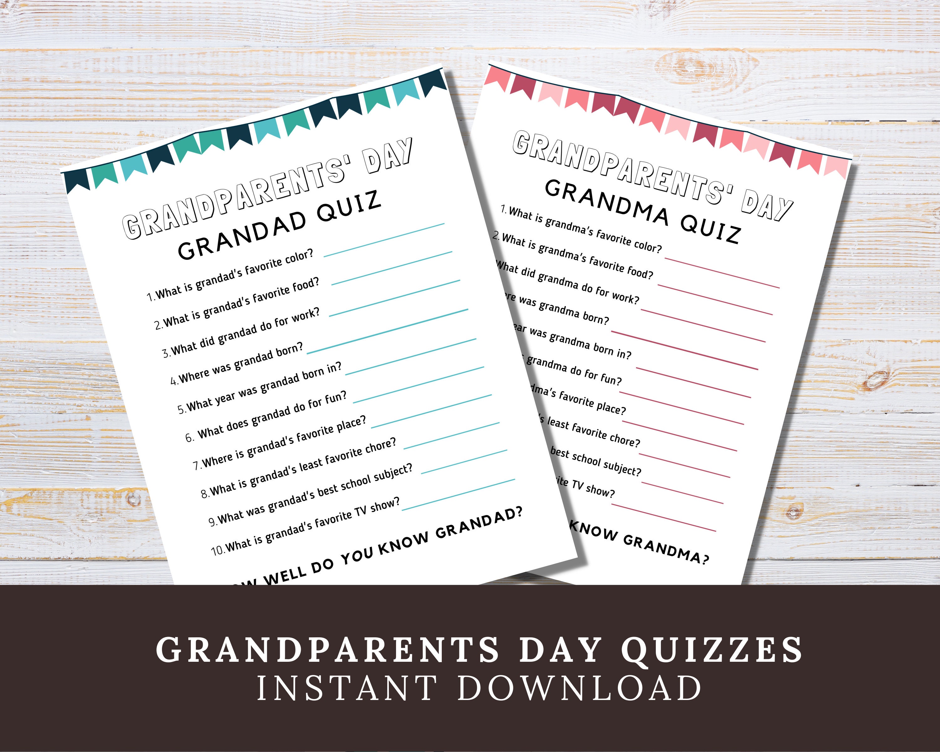 Grandparents Day Quiz: Grandma and Grandad Activity (printable PDF) - Etsy