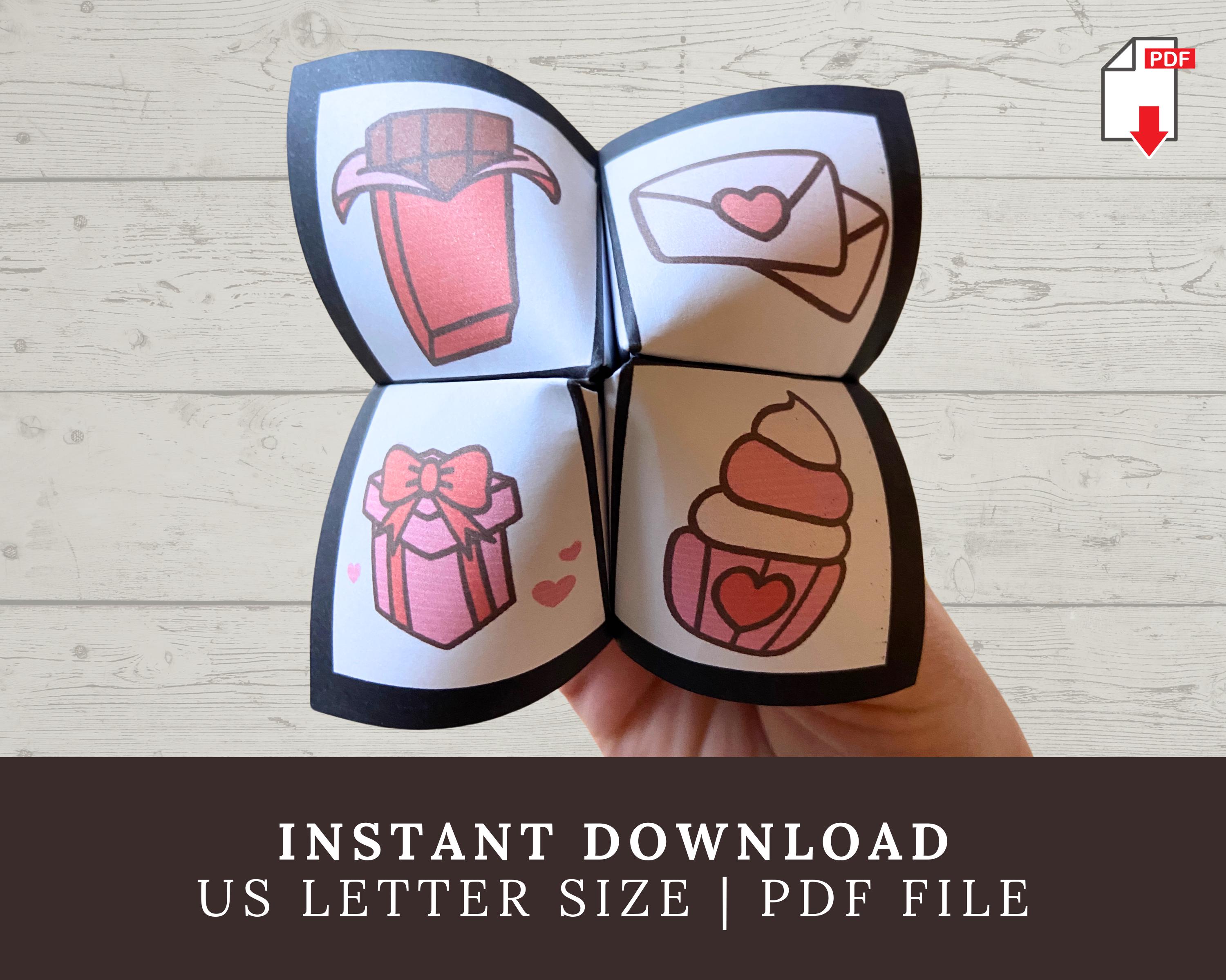 Valentine's Day Fortune Teller for Kids, Printable Valentine's Day ...