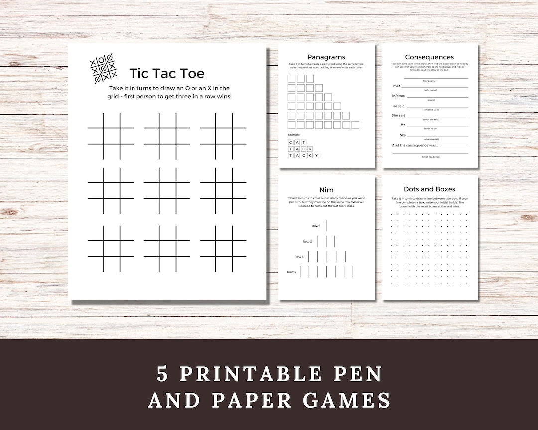Printable Pen and Paper Games for Seniors & Kids, Road Trip Activities ...