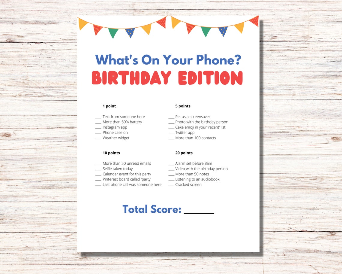 What's on Your Phone Game printable Funny Party Game - Etsy UK
