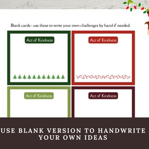Advent Acts of Kindness Cards for Kids, Printable Advent Calendar ...