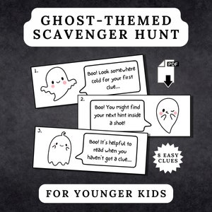 Halloween Scavenger Hunt Clues for Younger Kids & Toddlers, Indoor ...