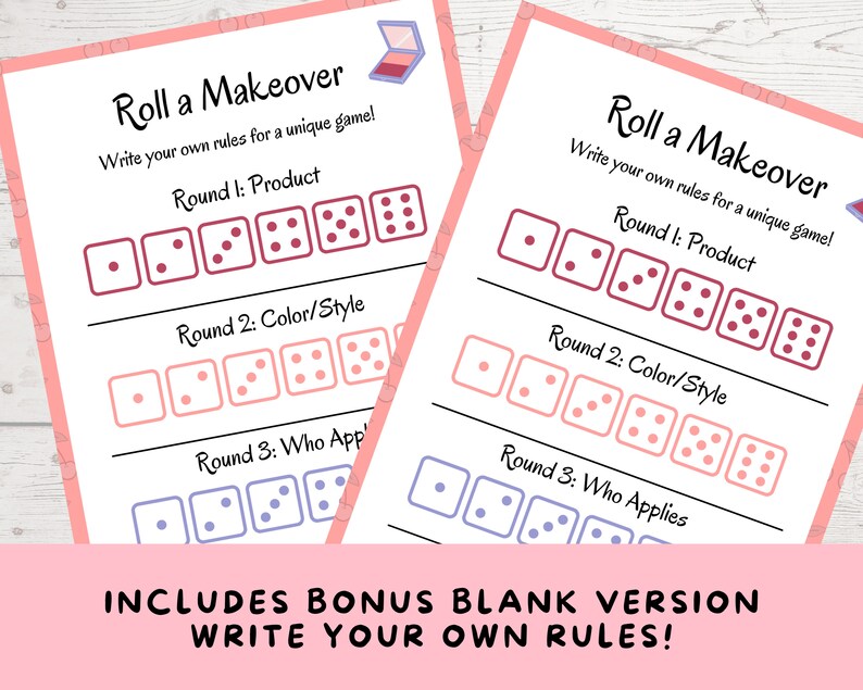 Roll a Makeover Party Game: Teen Sleepover Beauty Fun (printable PDF ...
