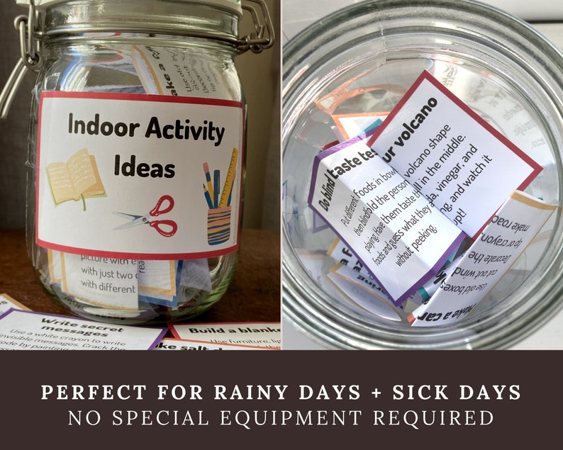42 Indoor Activity Cards for Kids and Toddlers, Printable Rainy Day ...