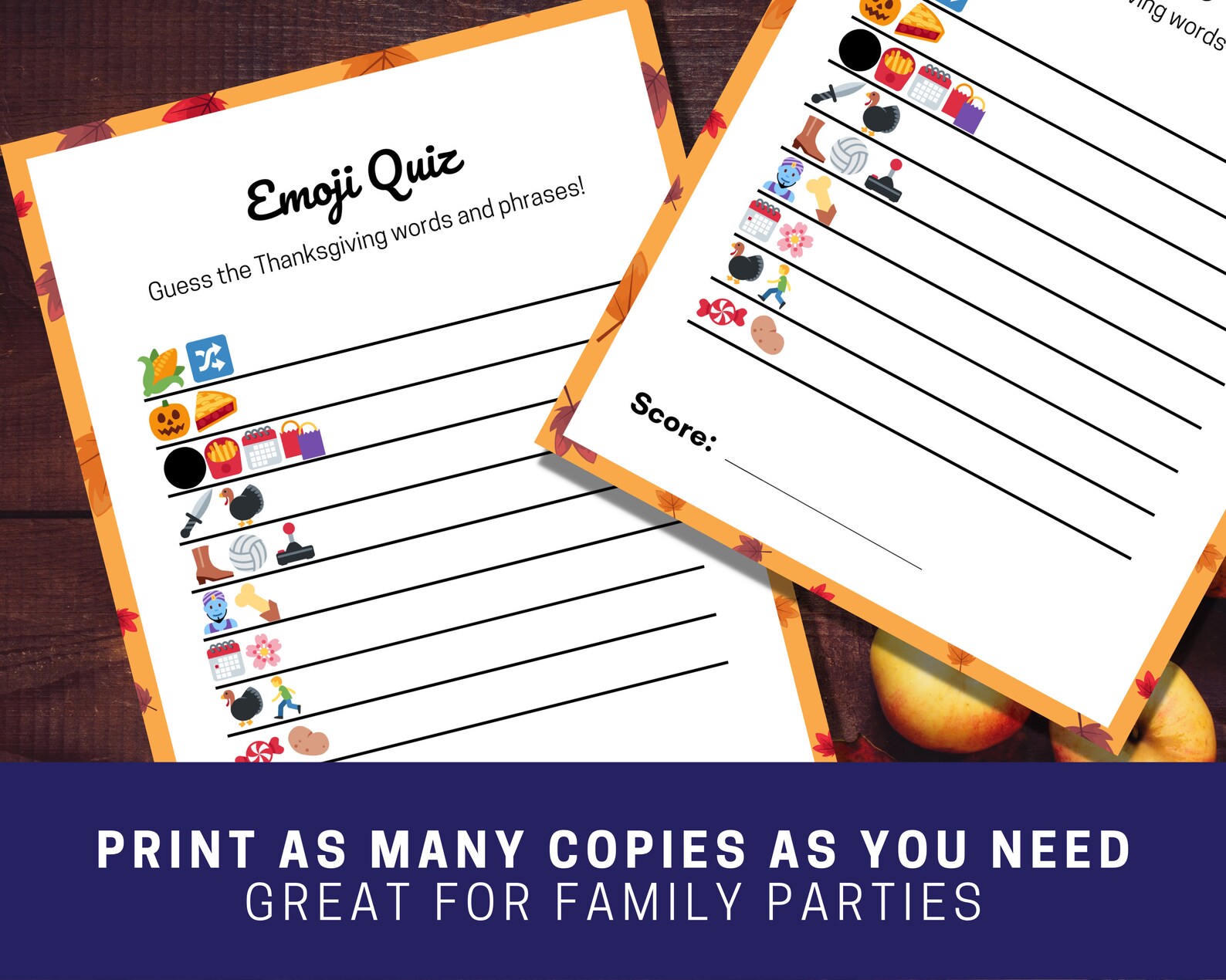 Printable Thanksgiving Emoji Quiz Worksheet Thanksgiving Word - Etsy Canada