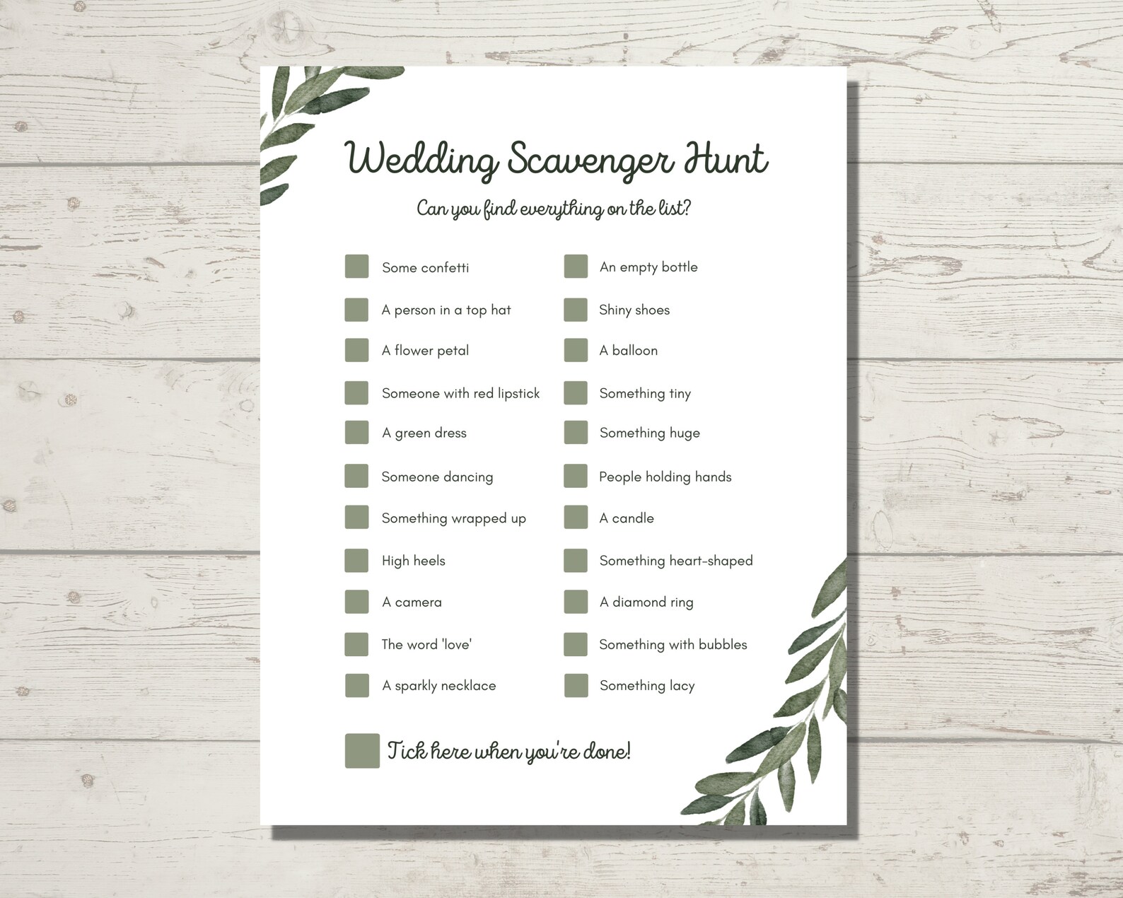 Wedding Scavenger Hunt for Kids, Printable Wedding Treasure Hunt ...