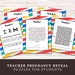 Teacher Pregnancy Announcement Puzzles: Classroom Reveal (printable PDF ...