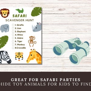 Safari Scavenger Hunt Printable: Kids Jungle Party Game (PDF Download ...