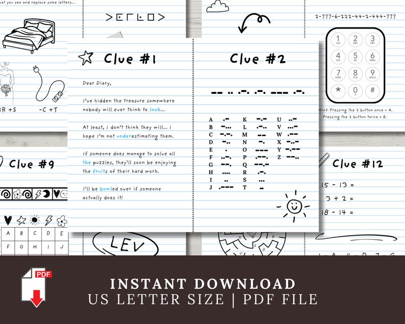 Printable Escape Room Style Scavenger Hunt for Kids: Indoor Puzzle ...