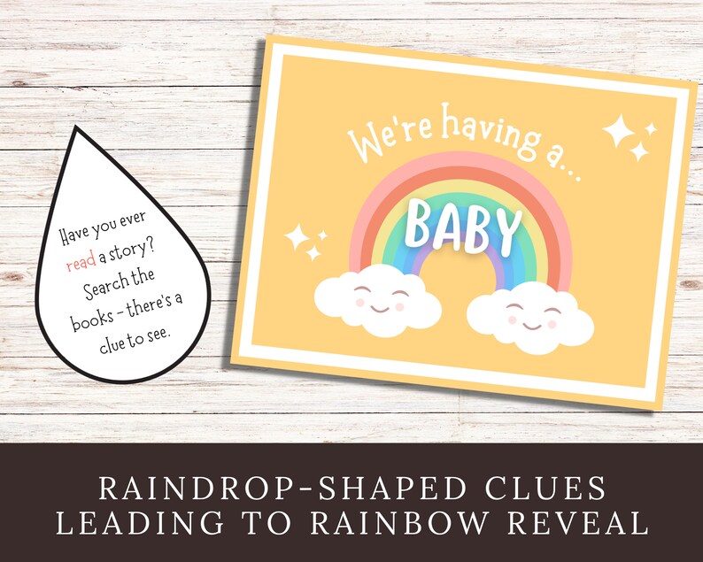 Rainbow Baby Pregnancy Announcement Scavenger Hunt: Family Reveal ...