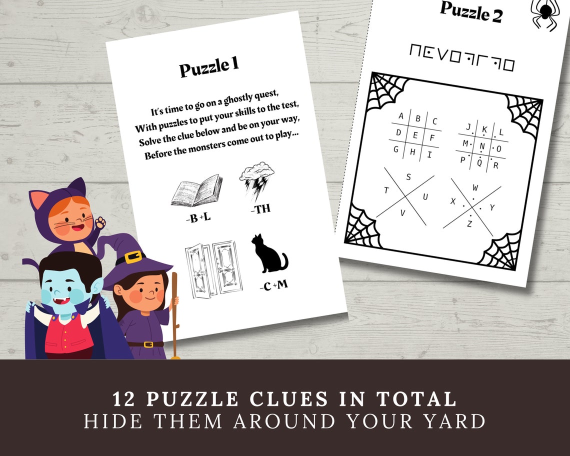 Outdoor Halloween Scavenger Hunt: Spooky Puzzle Clues (printable) - Etsy