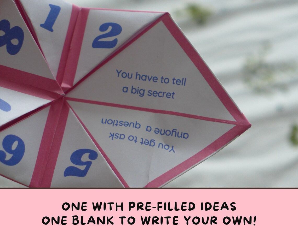 Printable Truth or Dare Fortune Teller for Teenage Girls & - Etsy UK