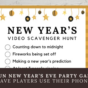 New Year's Eve Video Scavenger Hunt: Family Party Game (instant ...