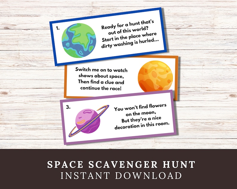 Printable Space Scavenger Hunt: Astronaut Birthday Party Game (PDF ...