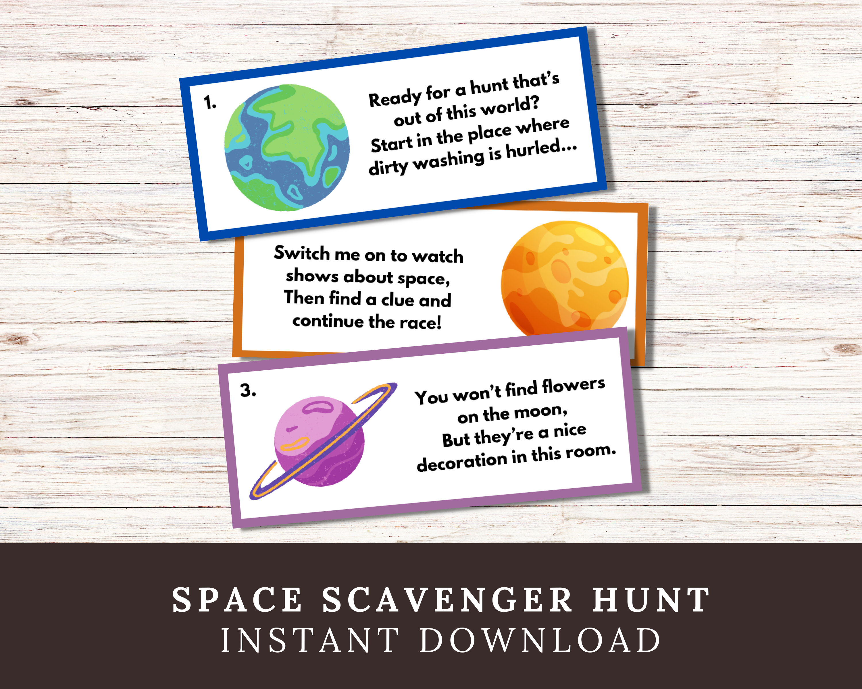Printable Space Scavenger Hunt: Astronaut Birthday Party Game (PDF ...