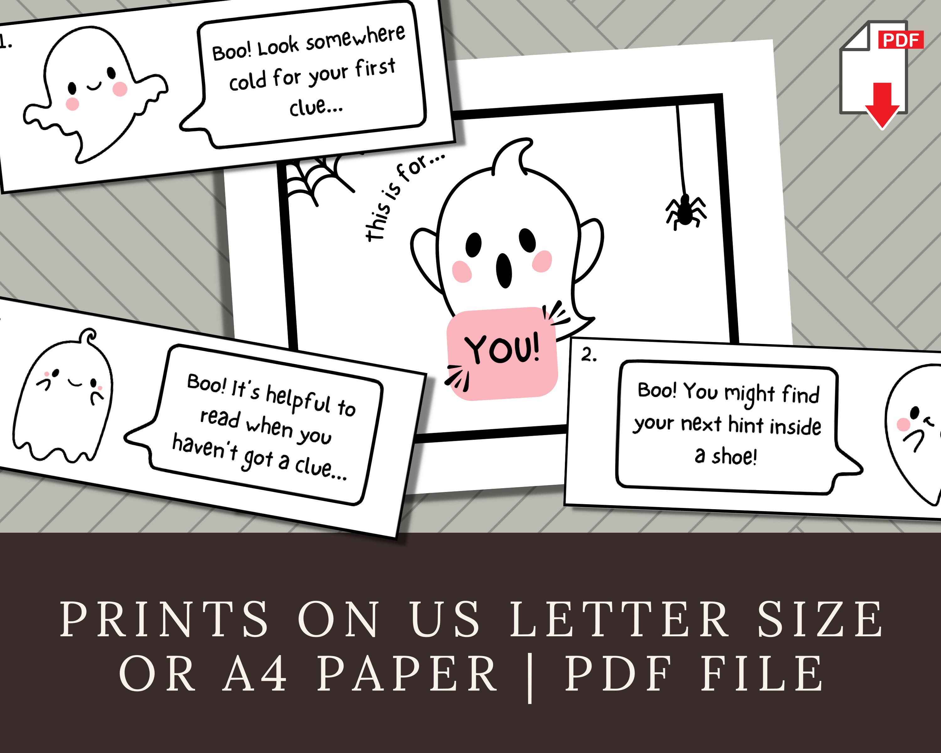 Boo Basket Scavenger Hunt, Printable Treasure Hunt for Halloween Gift ...