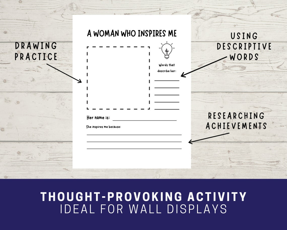 Inspiring Women Printable Worksheet for Kids, Women's Day, Women's ...