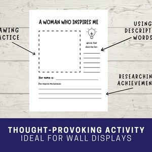 Inspiring Women Printable Worksheet for Kids, Women's Day, Women's ...