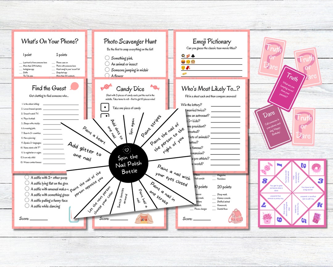 20 Slumber Party Games, Printable Sleepover Games for Teens & Tweens ...