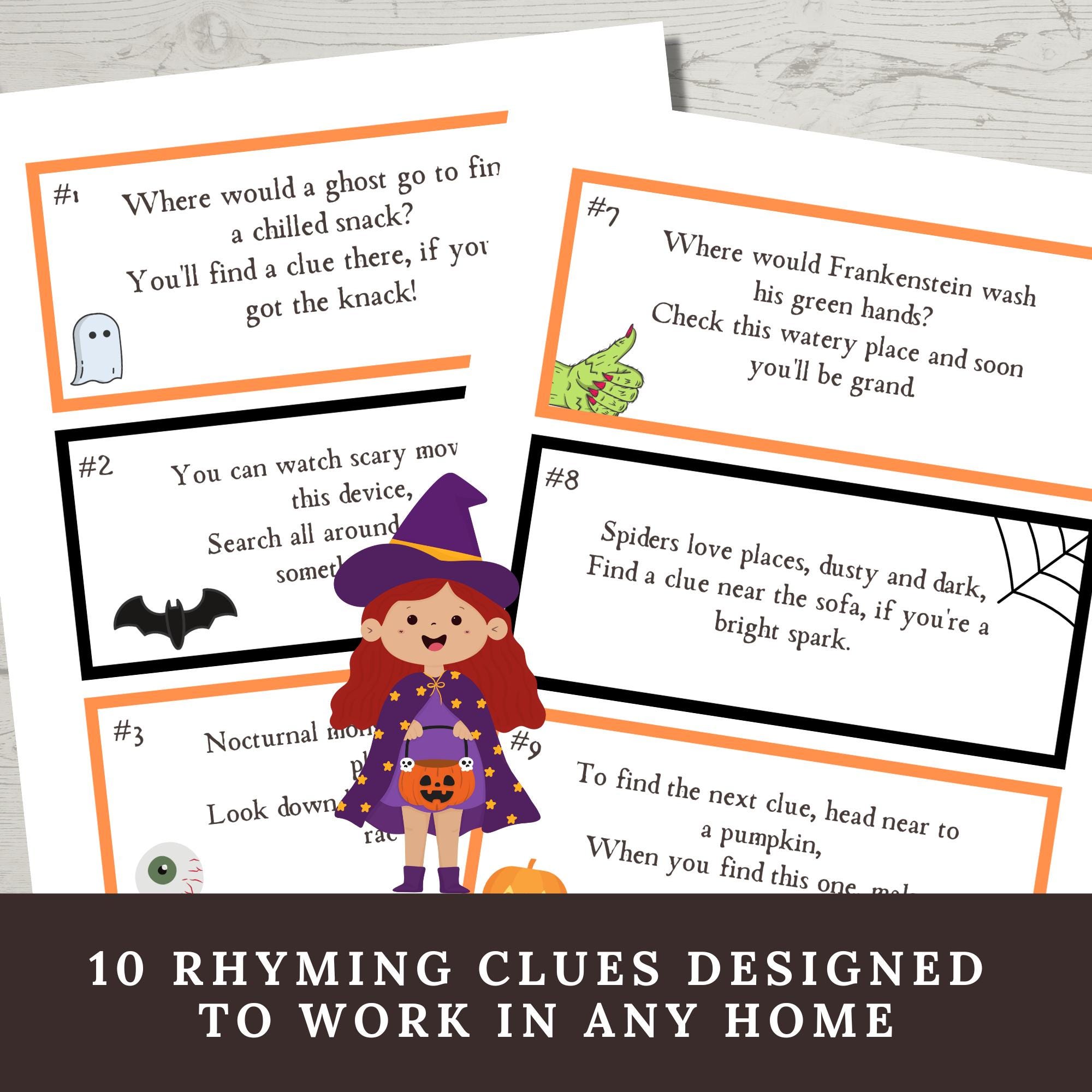 Indoor Halloween Scavenger Hunt, Printable Halloween Party Game for ...