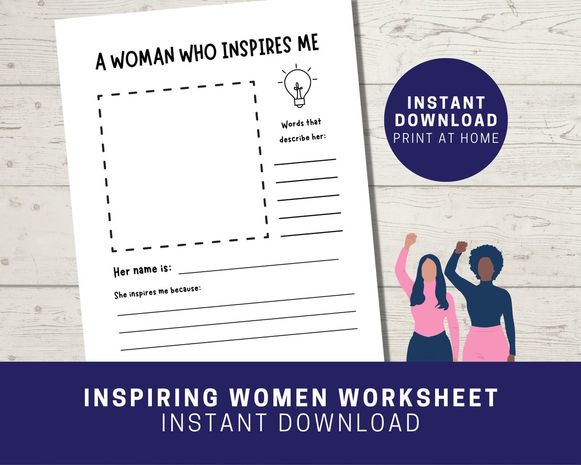 Inspiring Women Printable Worksheet for Kids, Women's Day, Women's ...