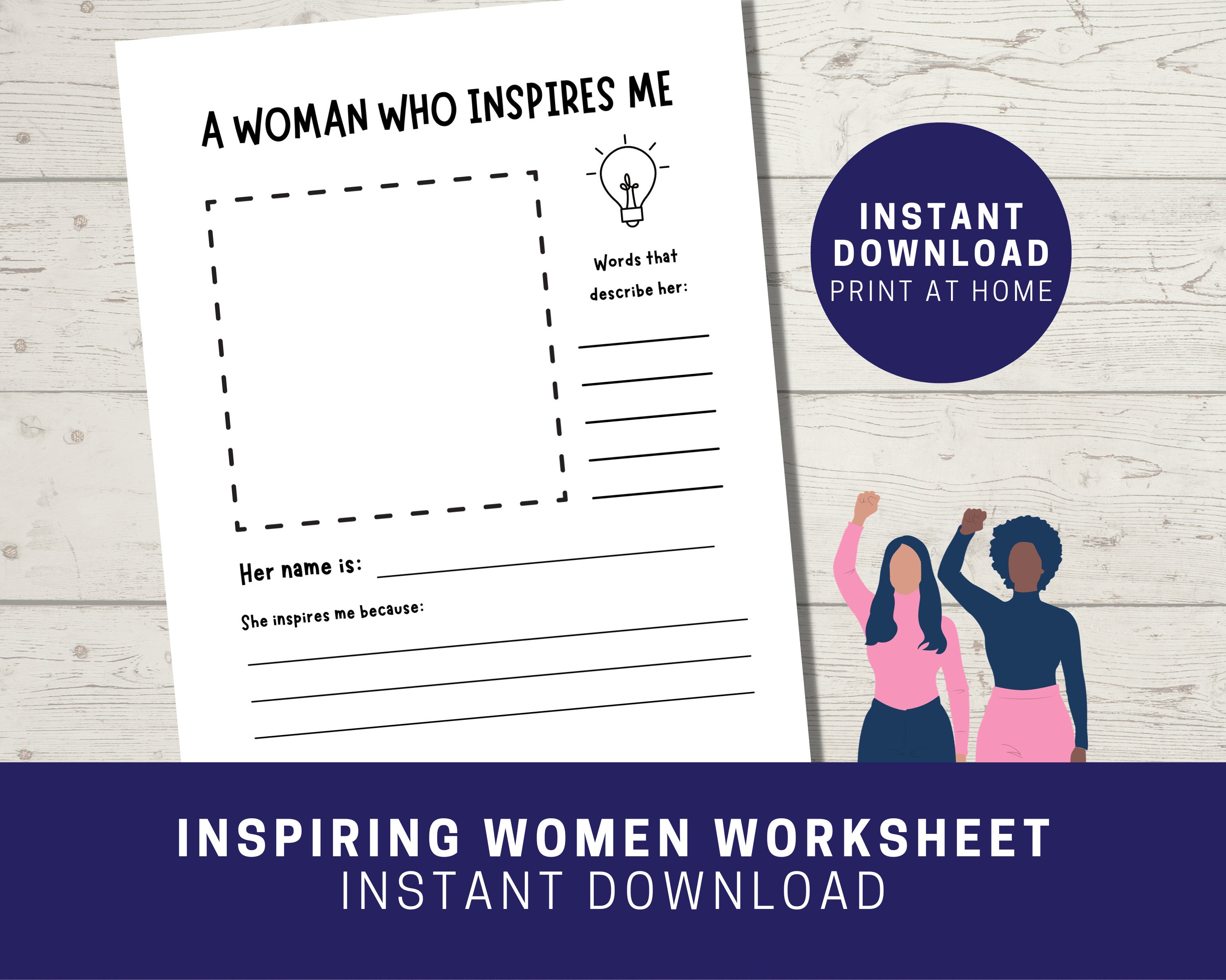 Inspiring Women Printable Worksheet for Kids, Women's Day, Women's ...