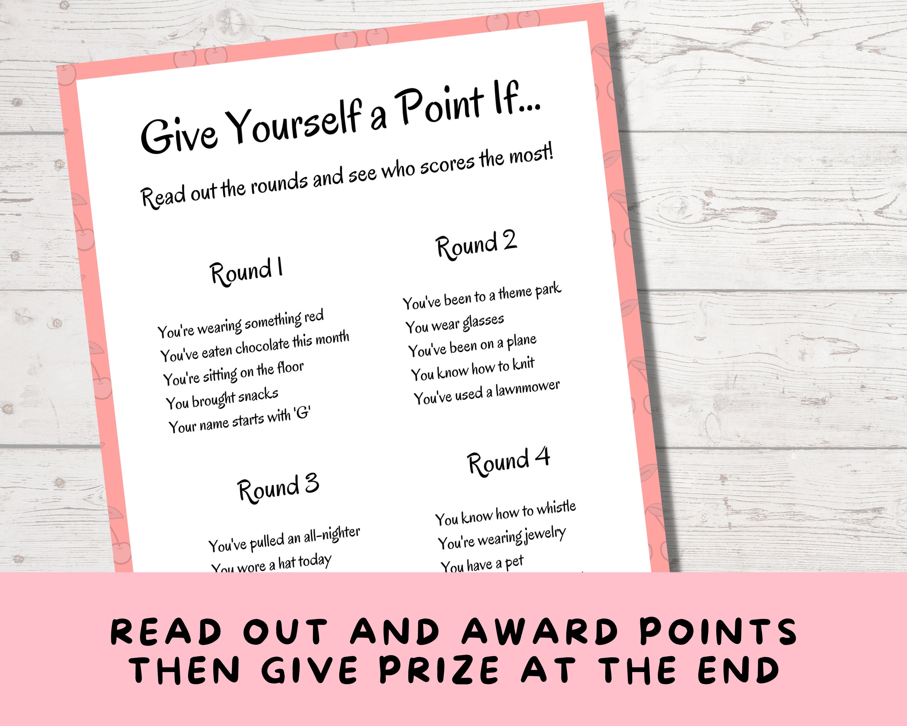 Printable Slumber Party Game, Give Yourself a Point If, Sleepover or ...