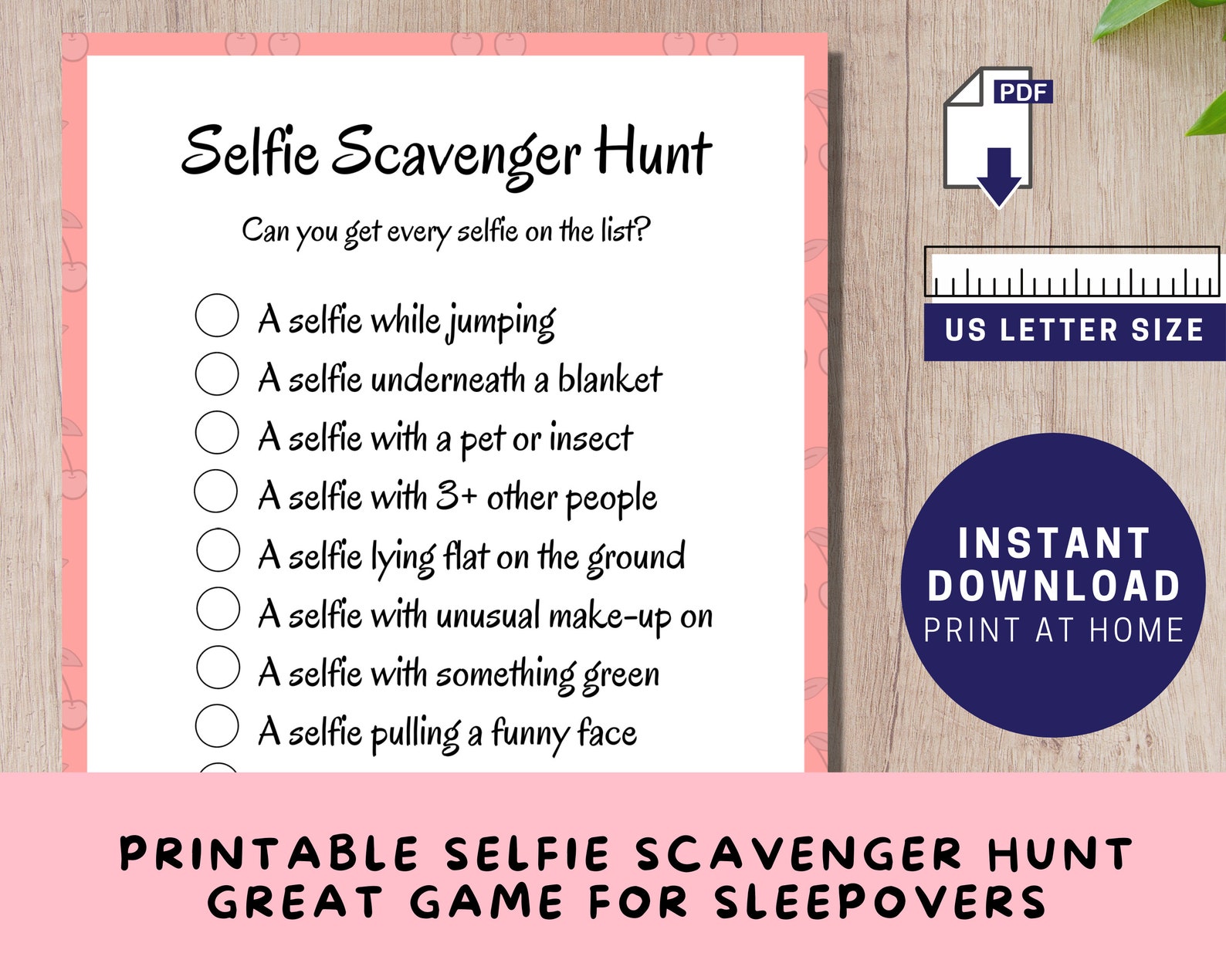 Printable Selfie Scavenger Hunt Sleepover Party Game for - Etsy Canada