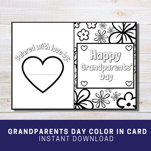 Printable Grandparents Day Color in Card Grandparents Day - Etsy