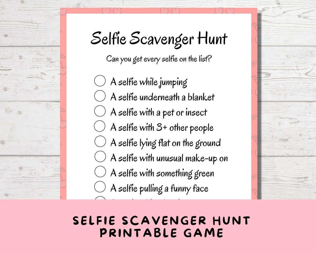 Selfie Scavenger Hunt: Teen Sleepover Party Game (printable PDF) - Etsy