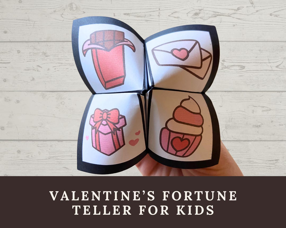 Valentine's Day Fortune Teller for Kids, Printable Valentine's Day ...