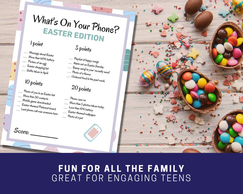 Printable What's on Your Phone Game for Easter Easter - Etsy