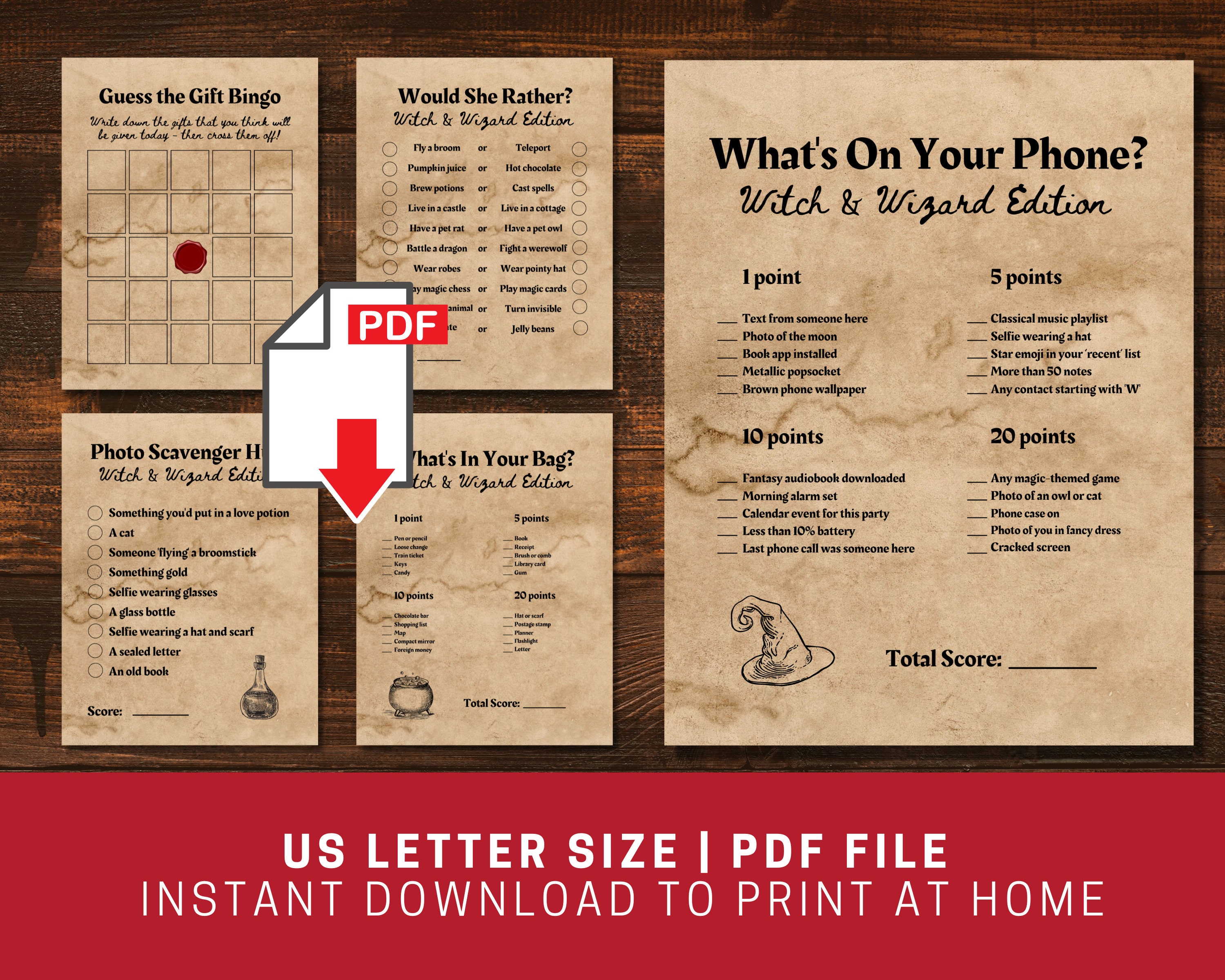 5 Wizard Bachelorette Party Games Printable Magic-themed - Etsy